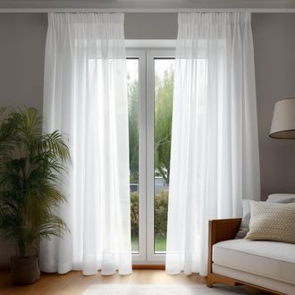 Deconovo Gardinen mit Kräuselband Vorhang Transparent Reflektierend Lichtabweisend UV-abweisend Sonnenschutz Waschbar Vorhänge Wohnzimmer Schlafzimmer, H220 x 