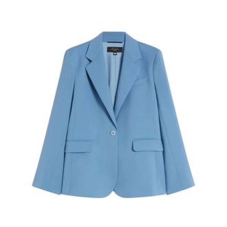Max Mara Femme, Vestes, Bleu, Taille: 42 FR Blazer Crois&eacute;