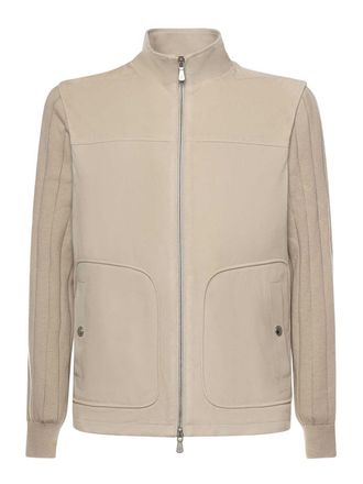 Eleventy Blouson En Cuir - Beige