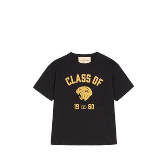 Valentino Cotton T-Shirt With Panther Print