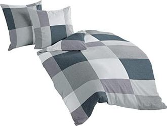 BIERBAUM Bettwäsche 6520, Satin Basic, Designed in Germany, silber 13, 155x220 + 80x80 cm, Komfortgröße