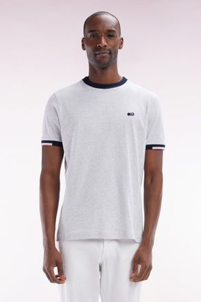 Eden Park T-shirt En Coton Gris Broderie Dos Coupe Droite