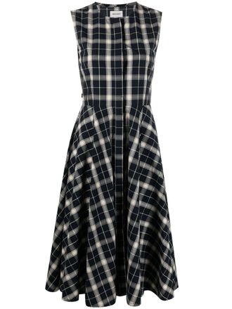 Woolrich Midikleid mit Karomuster - Blau