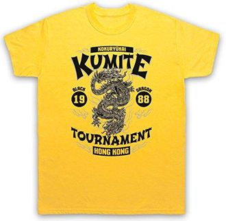 The Guns Of Brixton Bloodsport Kumite 1988 Black Dragon Tournament T-Shirt des Hommes, Jaune, XL