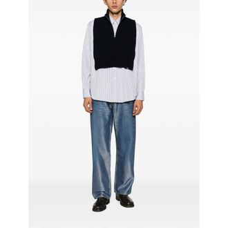Maison Margiela Ribbed Knit Wool-Blend Scarf - Black