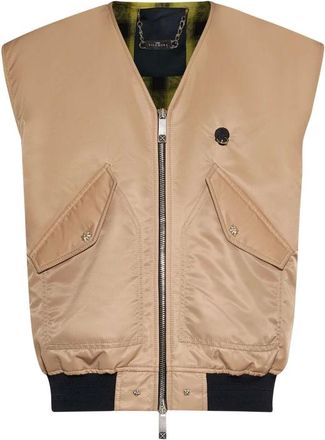 John Richmond Homme, Vestes, Blanc, Taille: S Veste sans manches avec fermeture &eacute;clair sur le devant et d&eacute;tails fonctionnels