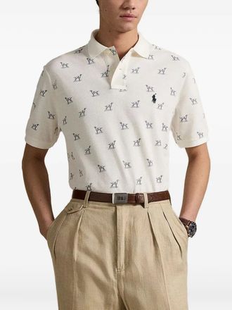 Polo Ralph Lauren polo &agrave; imprim&eacute; chiens - Blanc