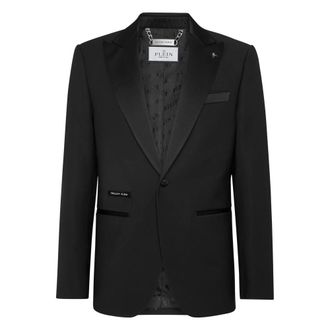 Philipp Plein Homme, Vestes, Noir, Taille: 3XL Wool Blazer Lord Fit avec Cristaux
