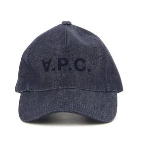 A.P.C. A.p.c., Homme, Accessoires, Bleu, Taille: 56 CM Casquette en denim avec logo élégant