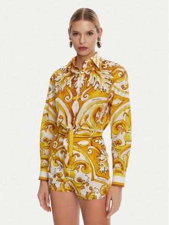 Dolce & Gabbana Hemd F5S65T FI5JK Gelb Regular Fit