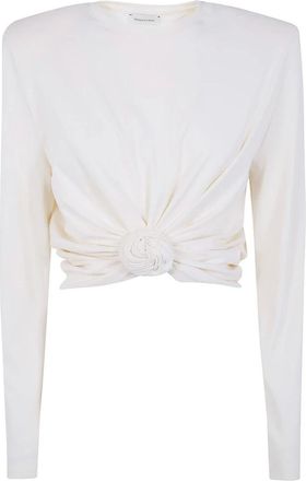 Magda Butrym Femme, Tops, Beige, Taille: 36 FR Twist Haut &agrave; Manches Longues