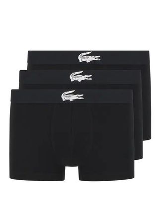 Lacoste Herren Trunks schwarz Baumwolle unifarben