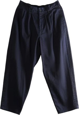 Yohji Yamamoto pantalon ample à détails de plis - Bleu