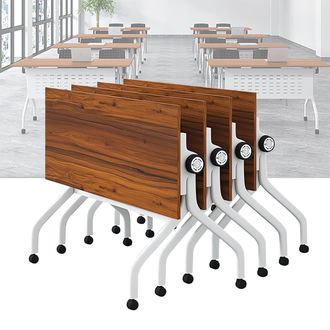Generic Platzsparendes Design, klappbarer Konferenztisch mit Rollen, mobiler Klapptisch f&uuml;r B&uuml;ro, Schulungsraum und Seminar