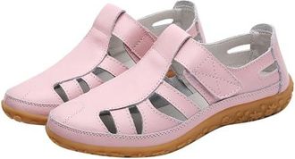 Generic Sandales en cuir pour femme - Bout ferm&eacute; - Rembourr&eacute;es - Chaussures de marche d&eacute;contract&eacute;es - Chaussures d&eacute;t&eacute; - Chaussures plates tendance pour les va