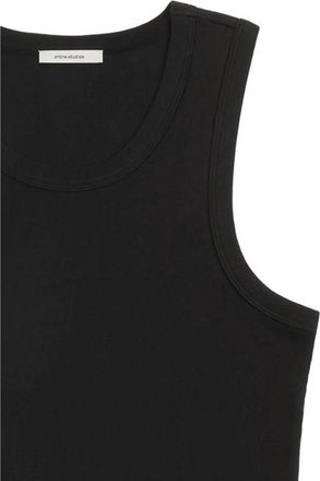 Entire studios Rib-Knit Cotton Tank Top - Black