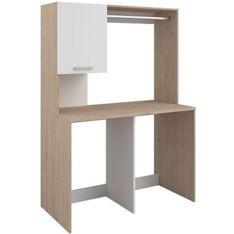 Vente-Unique Meuble pour 2 machines &agrave; laver avec penderie et placard - L129 x H184 cm - ARNEKO
