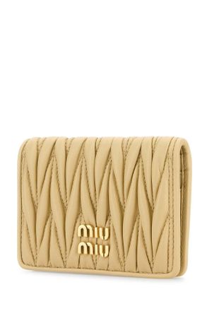 Miu Miu Matelass&eacute; Nappa Leather Card Case - Yellow