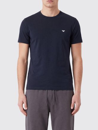 Emporio Armani T-shirt en coton &agrave; manches courtes avec logo Aigle contrastant