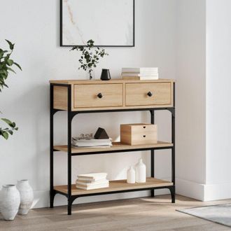 vidaXL Table console ch&ecirc;ne sonoma 72,5x25x75 cm bois ding&eacute;nierie