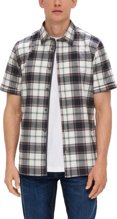 s.Oliver Kurzes Baumwollstretch-Hemd im Slim Fit