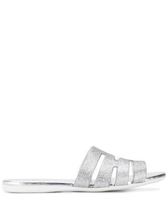 Hogan sandales &agrave; paillettes - Argent