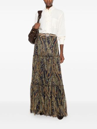 Etro Paisley Print Skirt - Blue