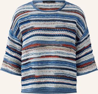 Oui Pullover Mit Pailletten Und 3/4-Arm blau