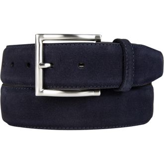 Lindenmann Herren G&uuml;rtel blau Veloursleder