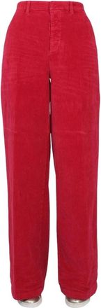 Dsquared2 Femme, Pantalons, Rouge, Taille: 36 FR Pantalon Large en Velours C&ocirc;tel&eacute;