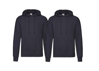 Fruit Of The Loom 2er Herren Hooded Sweat Sweatshirt S M L XL 2XL 3XL auch Farbsets (2erDeepNavy, XL)