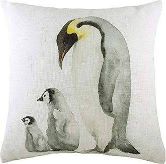 furn. Evans Lichfield Kissenbezug mit Pinguinfamilie, Mehrfarbig, 43 x 33cm