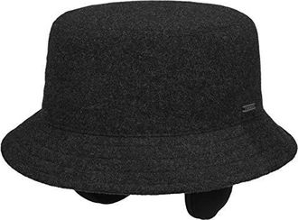 Stetson Chapeau avec Oreillettes Midval Bucket Femme/Homme - pour Femme Homme en Tissu Doublure, Bandeau Cuir Hiver Automne-Hiver - M (56-57 cm) Anthracite