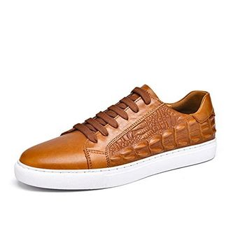 Generic Baskets habill&eacute;es en cuir pour homme - Chaussures d&eacute;contract&eacute;es pour homme - Confortables et respirantes, Marron 1, 38 2/3 EU