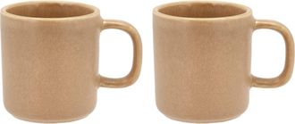 Villa Collection Fjord Kaffeebecher Porzellan - Becher aus Keramik für Kaffee und Tee - Hübsche Beige Kaffeetassen in Dänischem Design - Fassungsvermögen 250 ml - 2 St