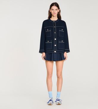 Sandro Cardigan &agrave; surpiq&ucirc;res contrast&eacute;es