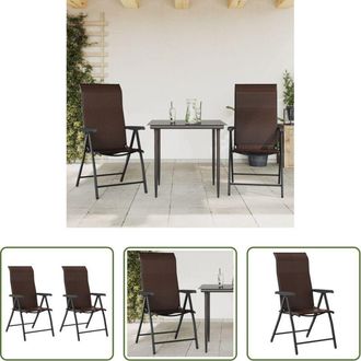 vidaXL Klappstuhl - Gartenst&uuml;hle 2 Stk. Klappbar Braun Poly Rattan