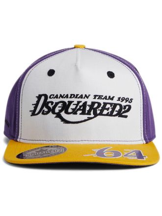 Dsquared2 casquette color block &agrave; logo brod&eacute; - Violet