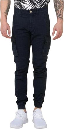 Gas Pantalon Cargo en Coton avec Multiples Poches - Homme - Pantalons - Bleu - Taille: XS