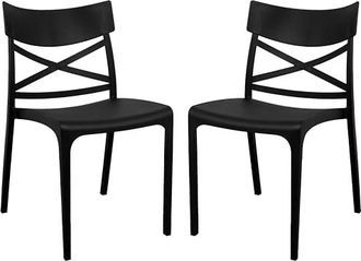 Gardenia Croix St&uuml;hle, Polypropylen, Anthrazit, 2 St&uuml;ck