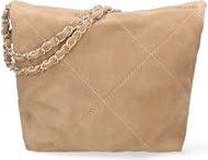 Gave Lux Sac à main pour femme en cuir véritable Made in Italy 19 x 23 x 6 cm, taupe, Taille unique