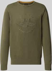 PME Legend Strickpullover aus reiner Baumwolle mit Logo-Stickerei