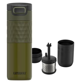 Kambukka Etna Grip 500 ml Set mit Tea Catcher Tea Leaves - Thermobecher & Tea Infuser, auslaufsicher, 3-in-1 Deckel, Edelstahl, Snapclean, BPA-frei, Vakuumisol