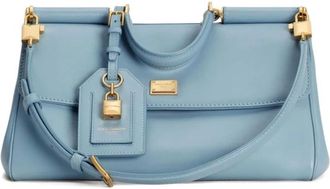 Dolce & Gabbana Femme, Sacs, Bleu, Taille: ONE Size My Sicily Leather Shoulder Bag