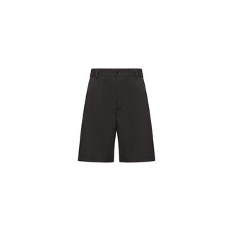 Moncler Moncler Wool Blend Gabardine Bermuda Shorts, Men, Black, Size: 46