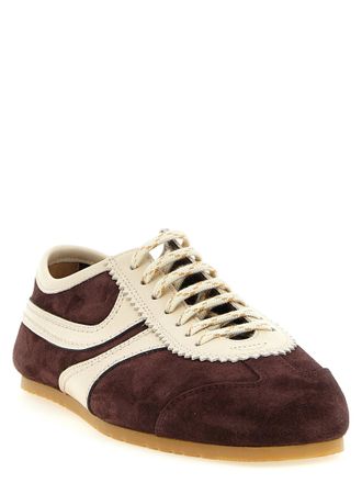 Dries Van Noten Suede and Leather Colour-Block Sneaker - Brown