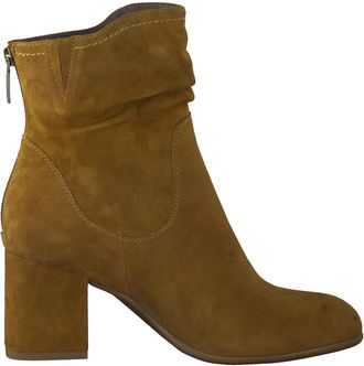 Tamaris COMFORT Damen Stiefeletten mit Absatz aus Wildleder Blockabsatz Comfort Fit, Braun (Camel), 38 EU