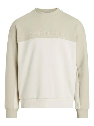 Calvin Klein sweat colour block &agrave; logo emboss&eacute; - Vert