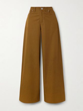 Emporio Sirenuse Pantalon Large En Serge De Soie Nadia - Marron