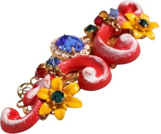 Dolce & Gabbana Femme, Accessoires, Multicolore, Taille: ONE Size Barrette à Cheveux en Cristal Multicolore